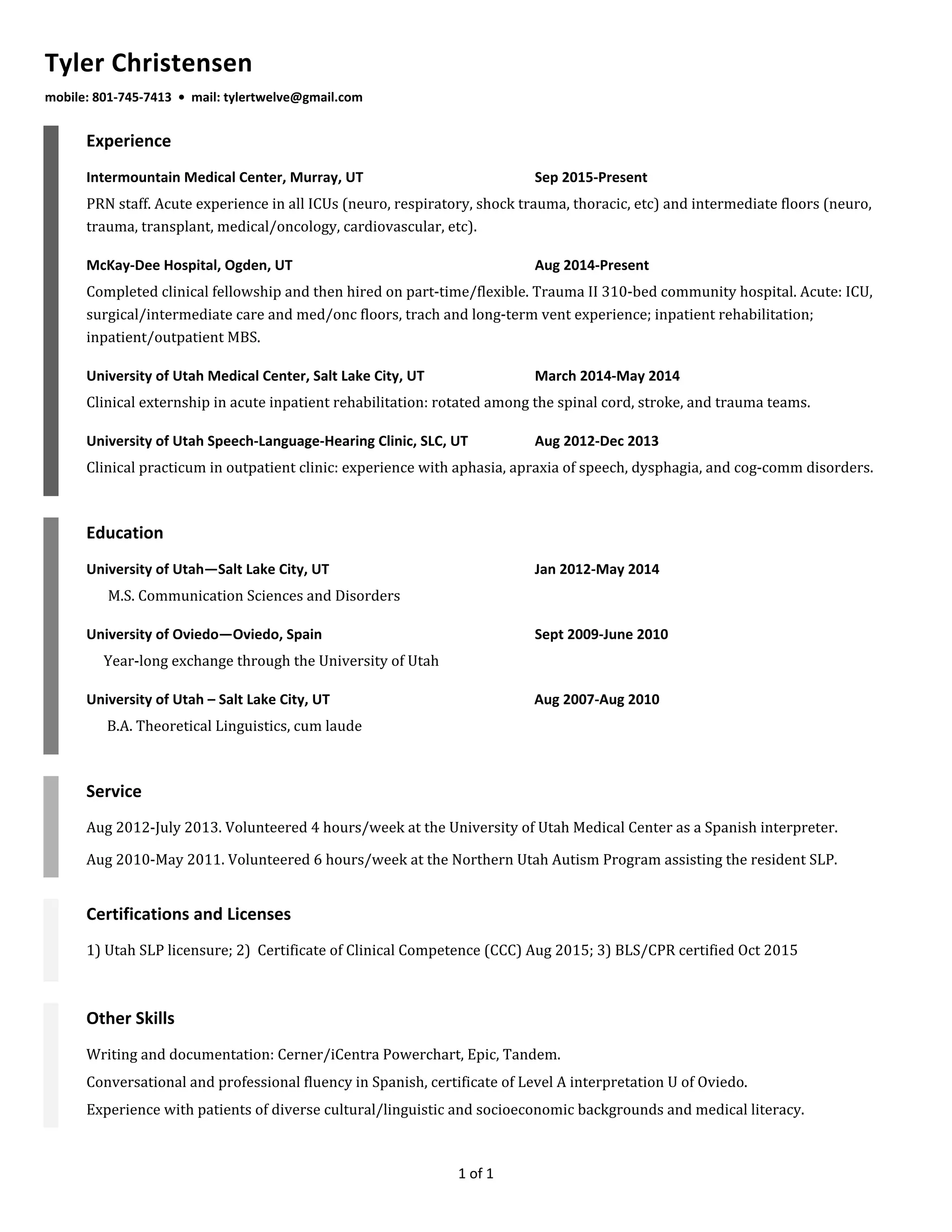 T.Christensen Resume | PDF | Physical Therapy | Wellness