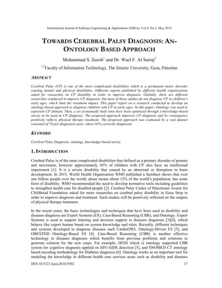 TOWARDS CEREBRAL PALSY DIAGNOSIS: ANONTOLOGY BASED APPROACH | PDF