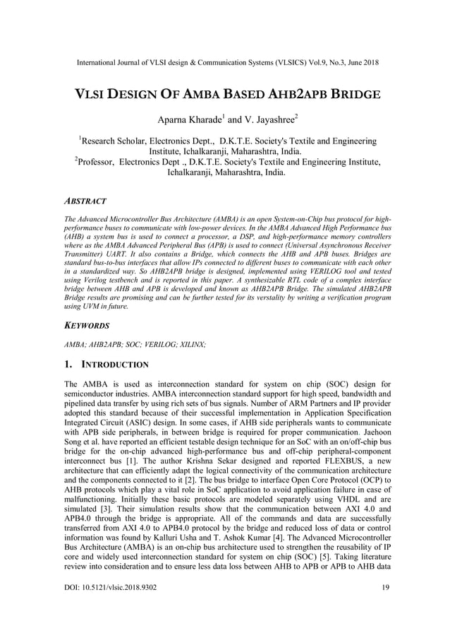 Vlsi Design Of Amba Based Ahb2apb Bridge Pdf 