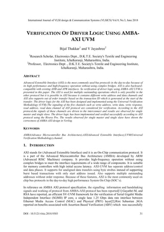 VERIFICATION OF DRIVER LOGIC USING AMBAAXI UVM | PDF