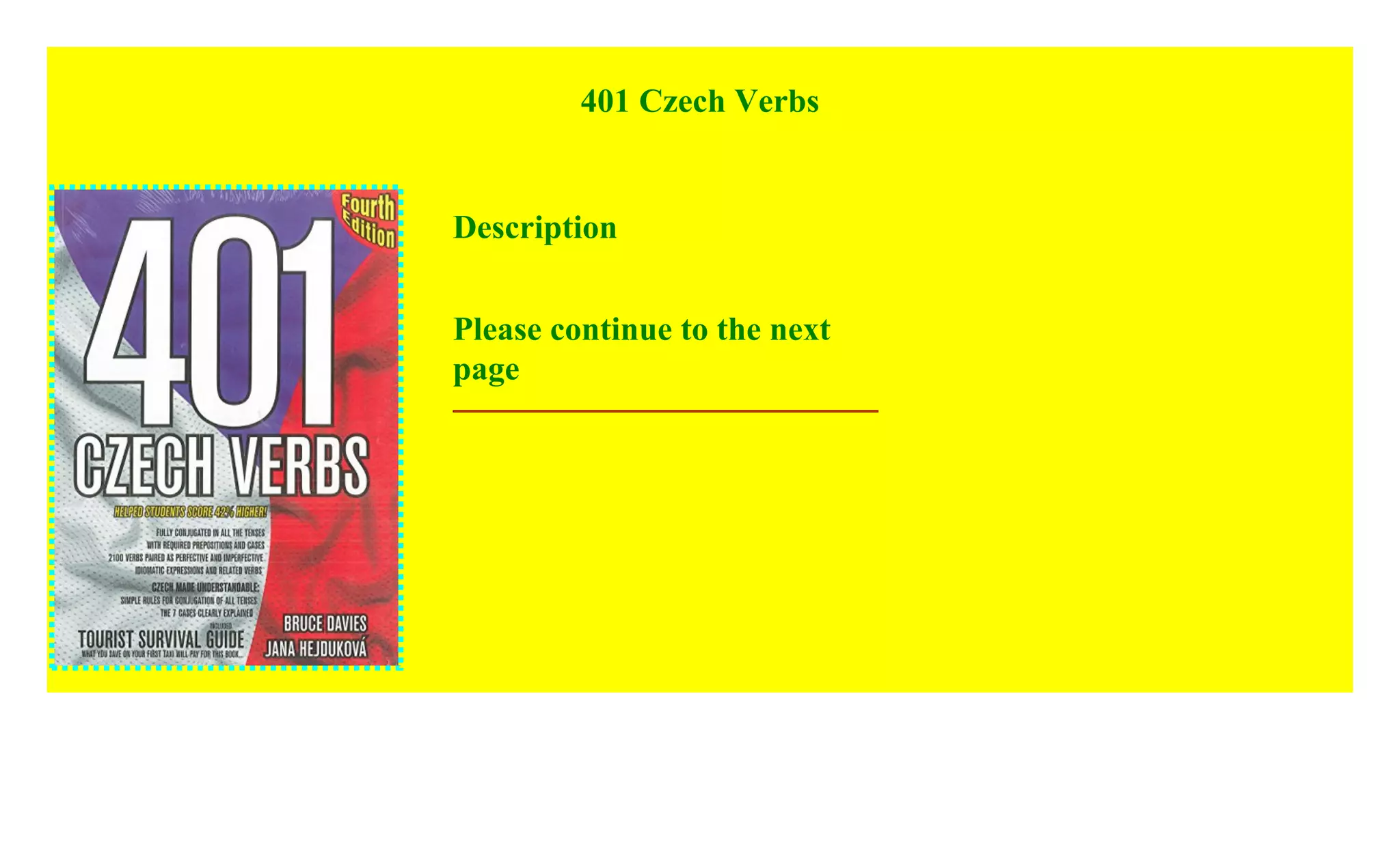 401 Czech Verbs [P.D.F_book]@@ | PDF