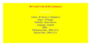 401 Czech Verbs [P.D.F_book]@@ | PDF