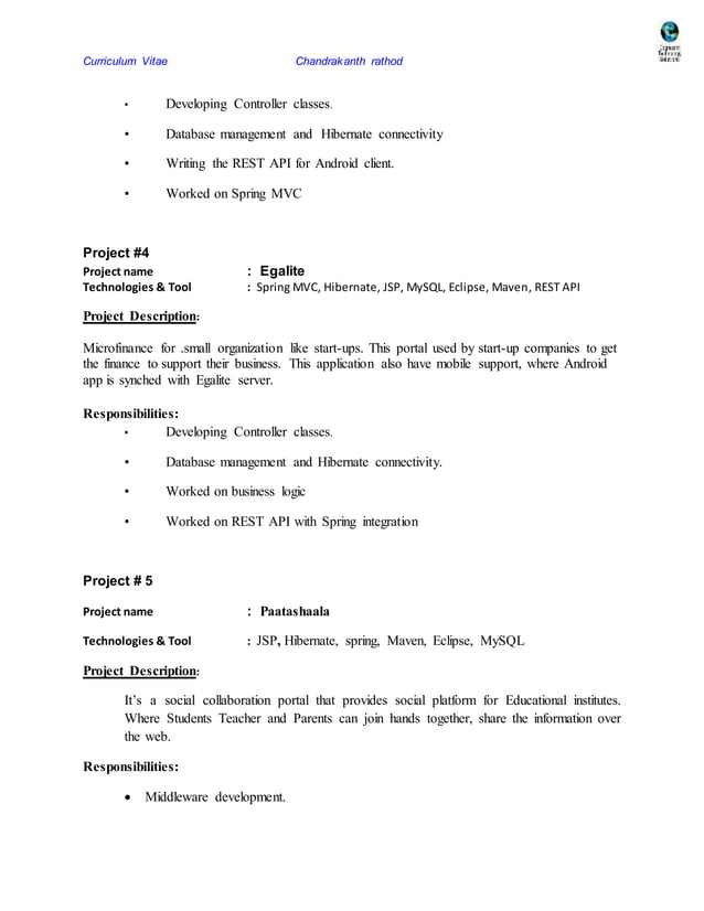 chandrakanth rathod updated resume | DOCX | Web Development | Internet