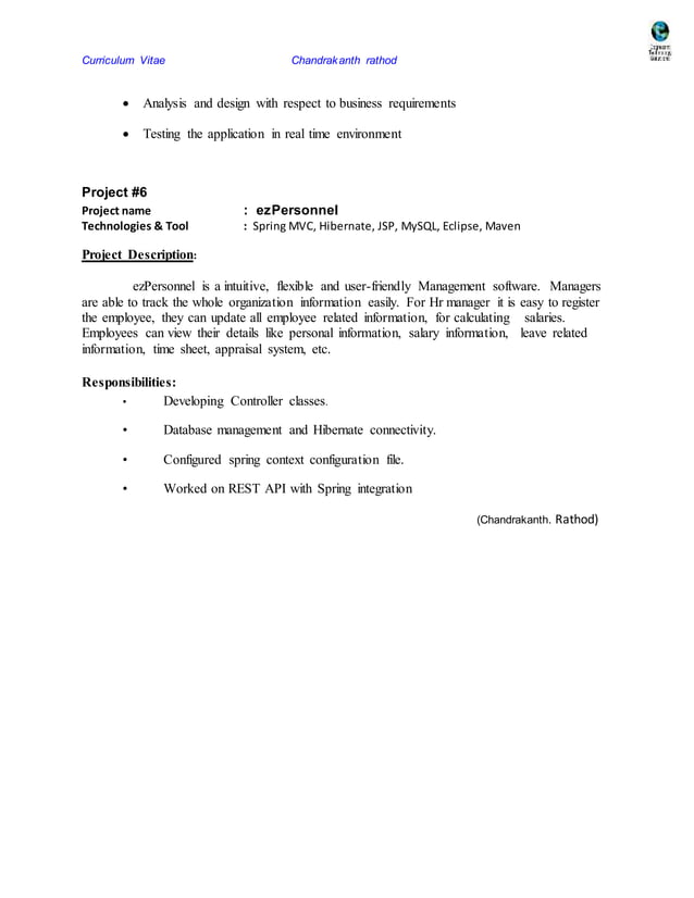 chandrakanth rathod updated resume | DOCX | Web Development | Internet