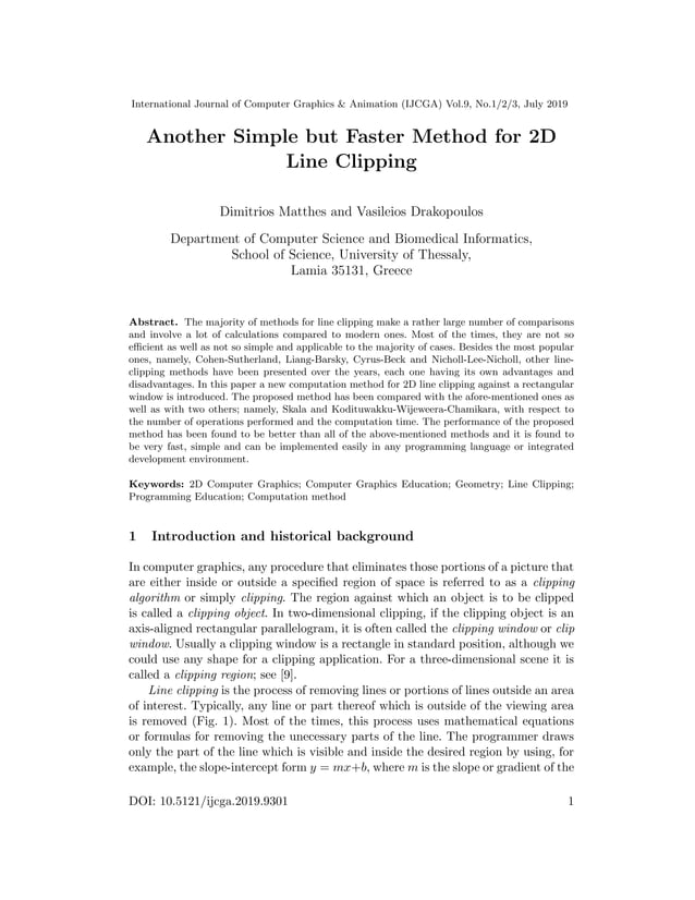Another Simple but Faster Method for 2D Line Clipping | PDF