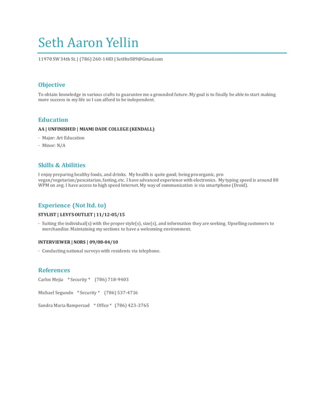 Seth Aaron Yellin's Resume-1 | PDF