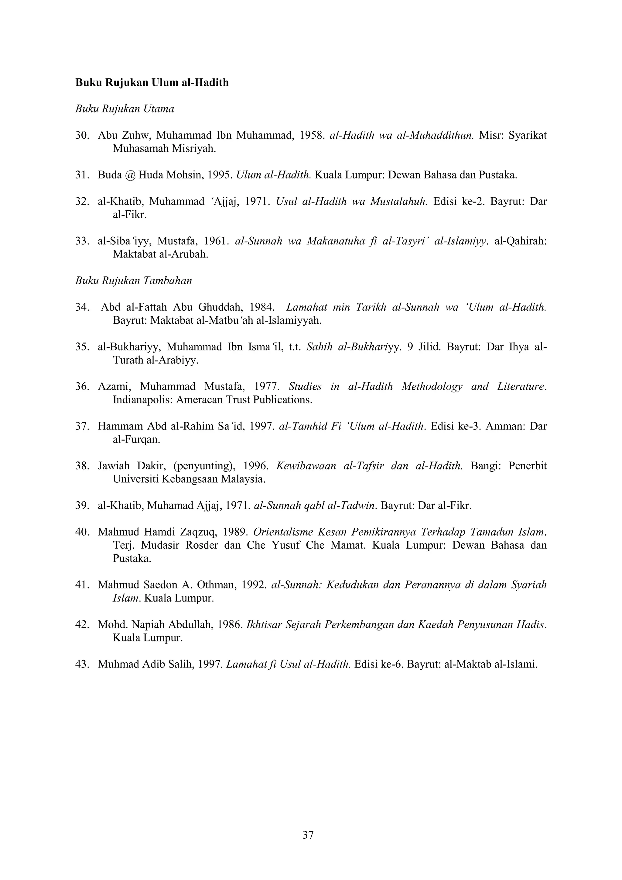 931 Sukatan Pelajaran Usuluddin STPM (Baharu) | PDF