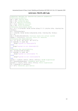 STATE OBSERVER DESIGNS FOR QUARTER-CAR PASSIVE SUSPENSION | PDF