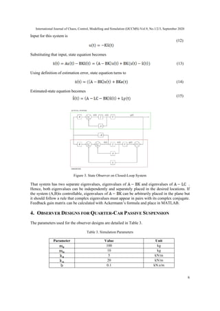STATE OBSERVER DESIGNS FOR QUARTER-CAR PASSIVE SUSPENSION | PDF