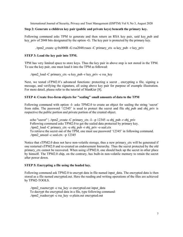 Emulating Trusted Platform Module 2.0 on Raspberry Pi 2 | PDF