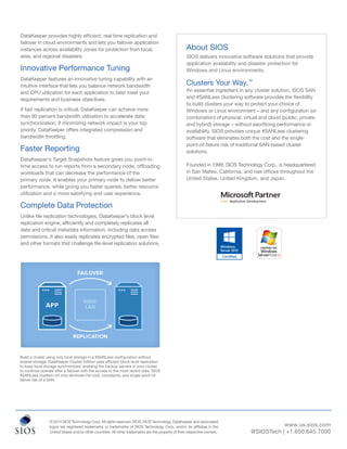 DataKeeper_SAN-SANLess_Clusters_Windows_Product_Brief(RaxcoBE) | PDF