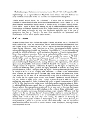 AI_BIRDER: USING ARTIFICIAL INTELLIGENCE AND DEEP LEARNING TO CREATE A MOBILE APPLICATION THAT ...