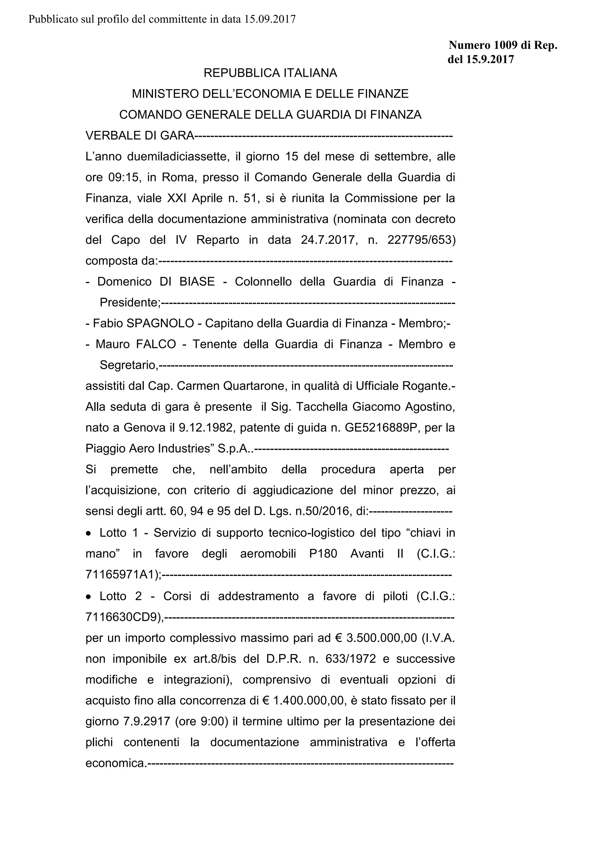 Guardia di Finanza - Piaggio Aerospace | PDF