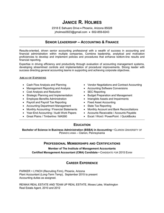 Resume - Janice R Holmes | PDF