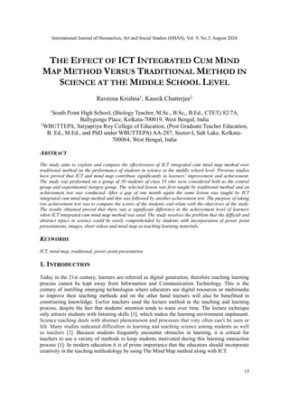The Effect of ICT Integrated Cum Mind Map Method Versus Traditional Method in Science at the ...