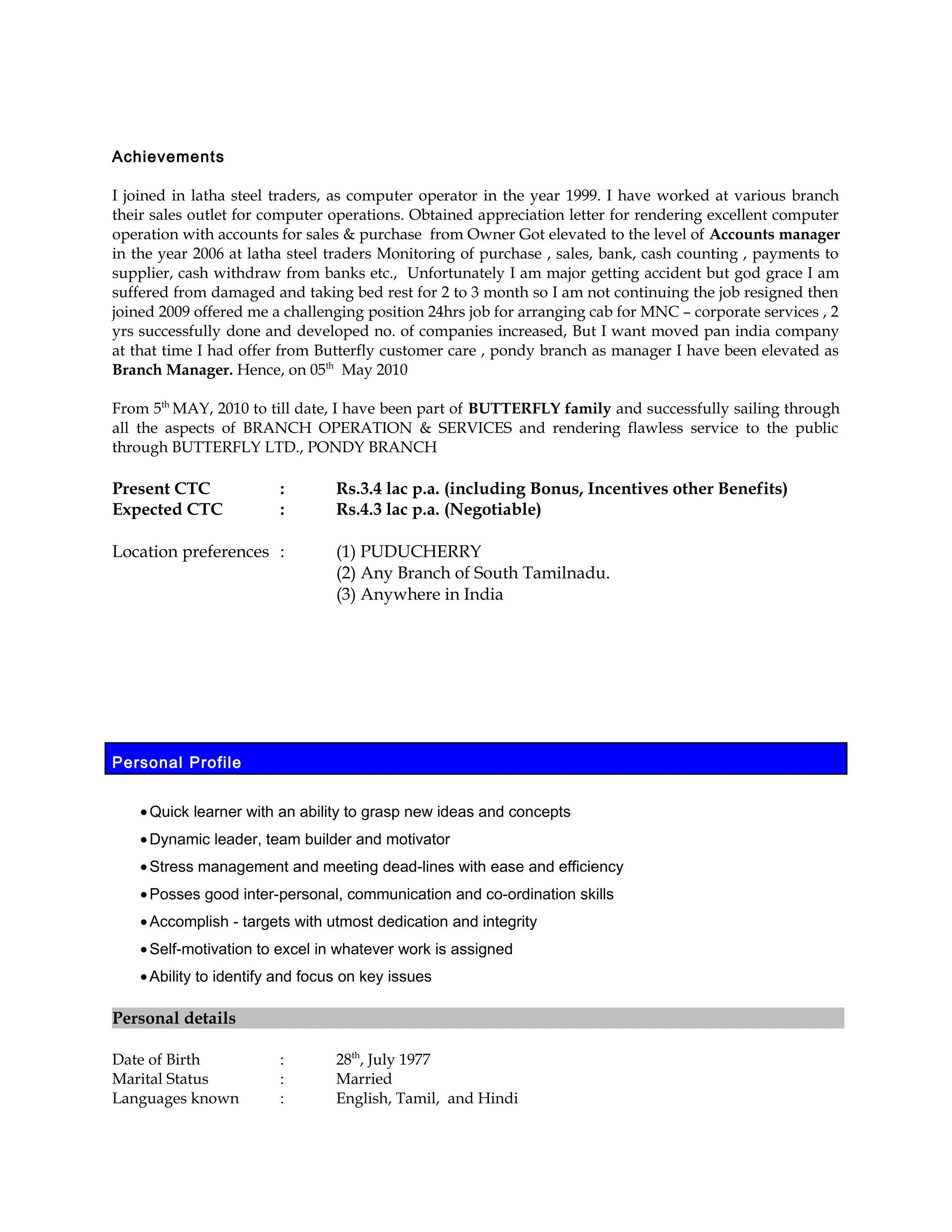 resume - vel | DOC | Business Administration | Business