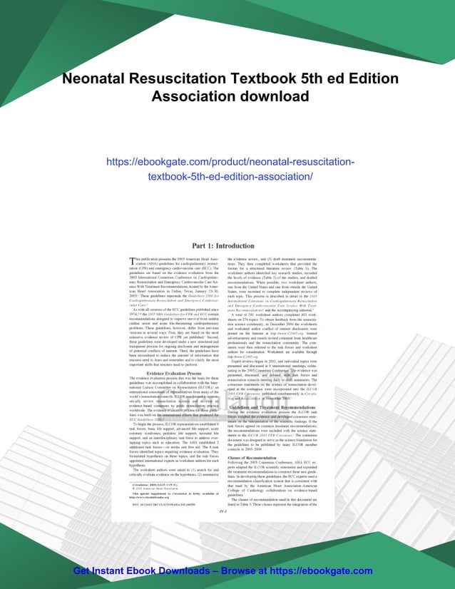 Neonatal Resuscitation Textbook 5th ed Edition Association | PDF