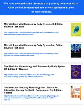 Microbiology with Diseases by Body System 4th Edition Bauman Solutions ...