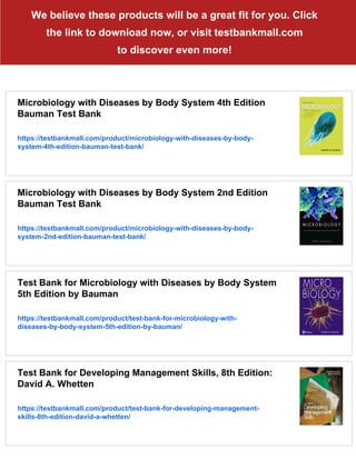 Microbiology with Diseases by Body System 4th Edition Bauman Solutions ...