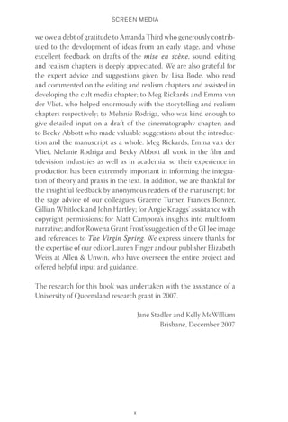 Screen Media Analysing Film And Television Jane Stadler Kelly Mcwilliam ...
