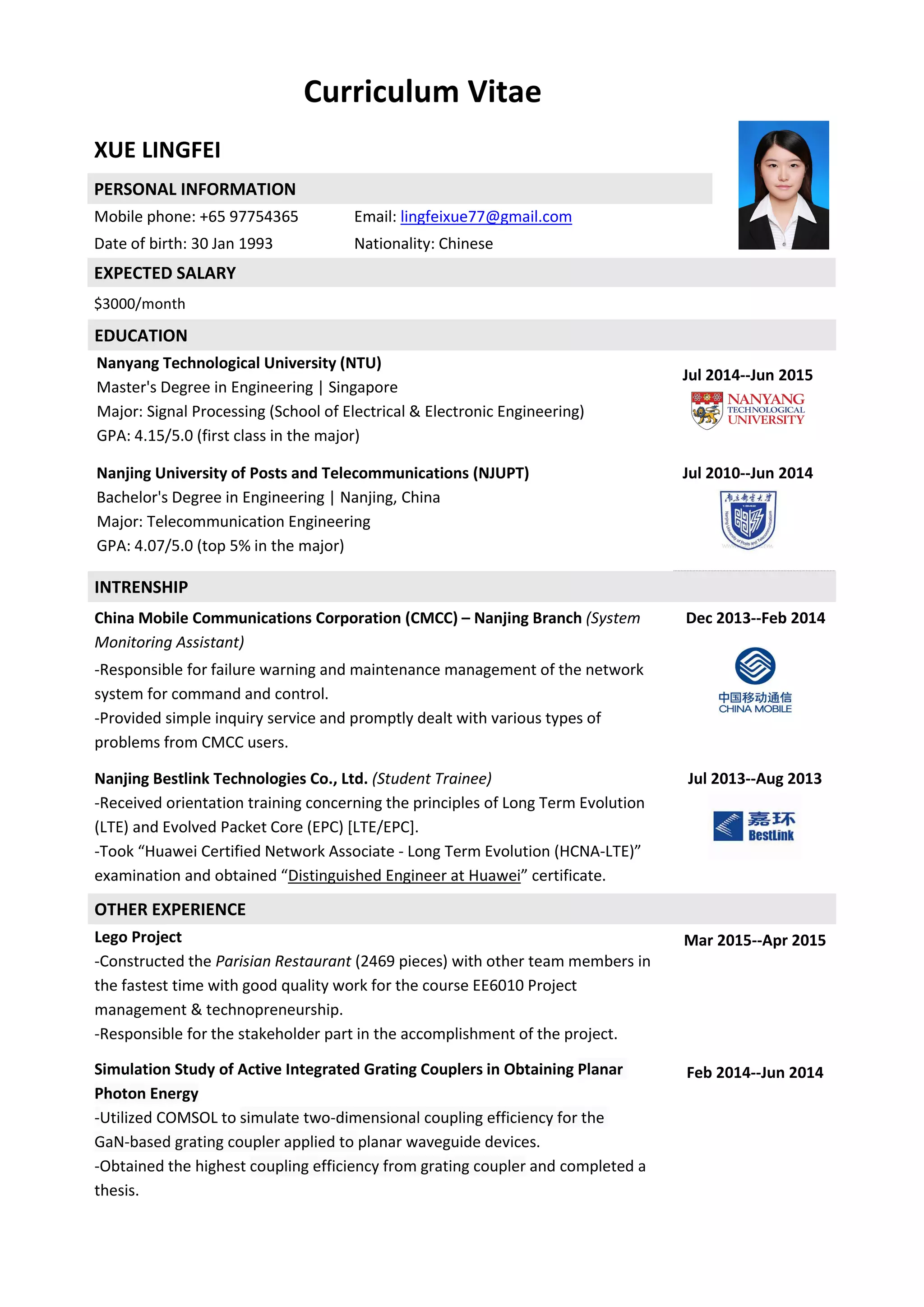 CV-XUE LINGFEI | PDF