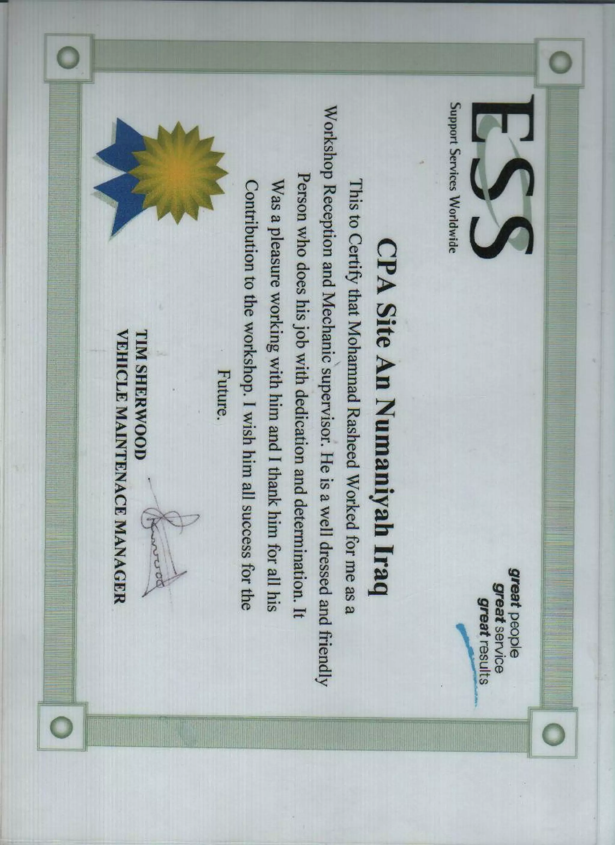 ESS Comp. Certificate 3 | PDF