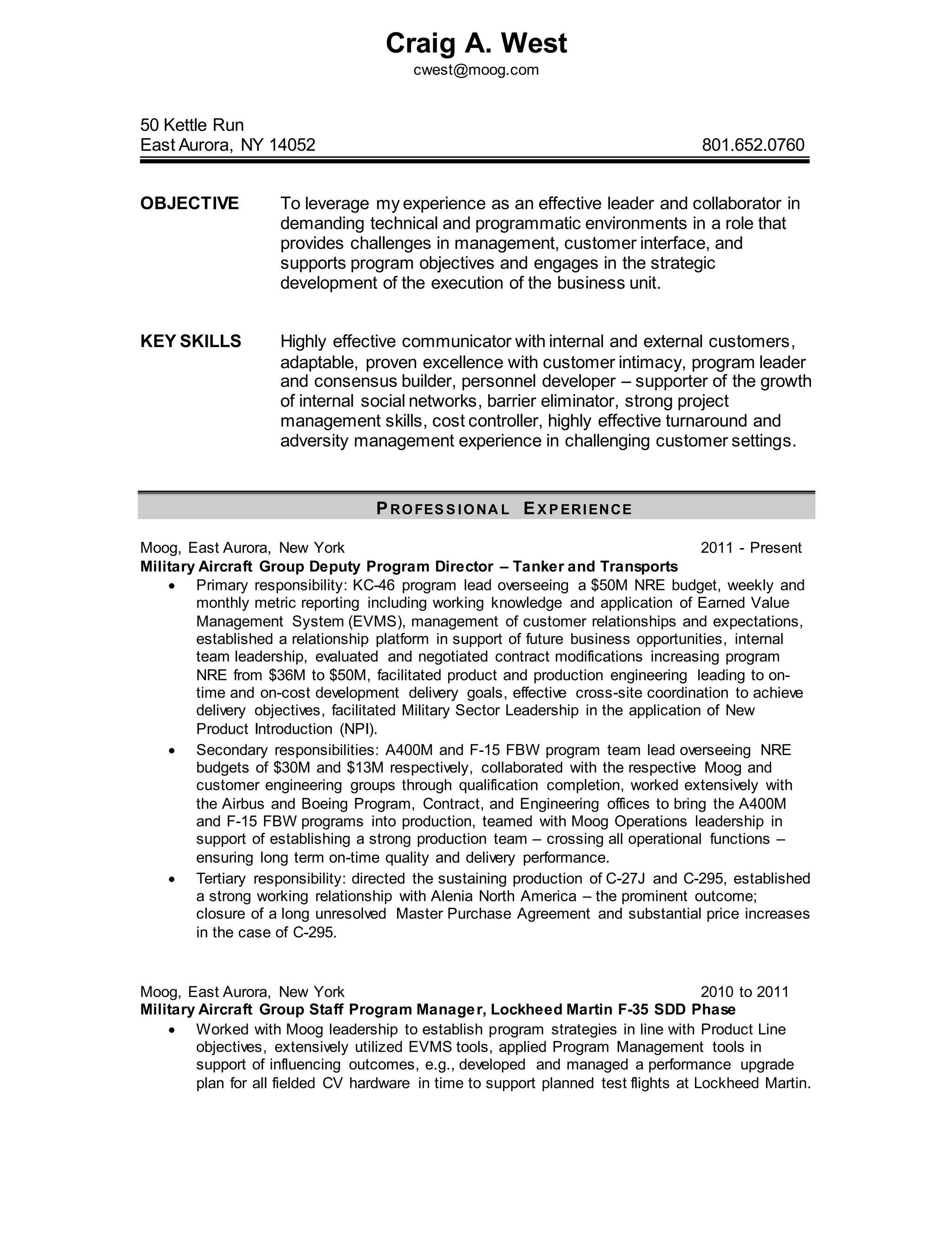 Craig West Resume | DOCX