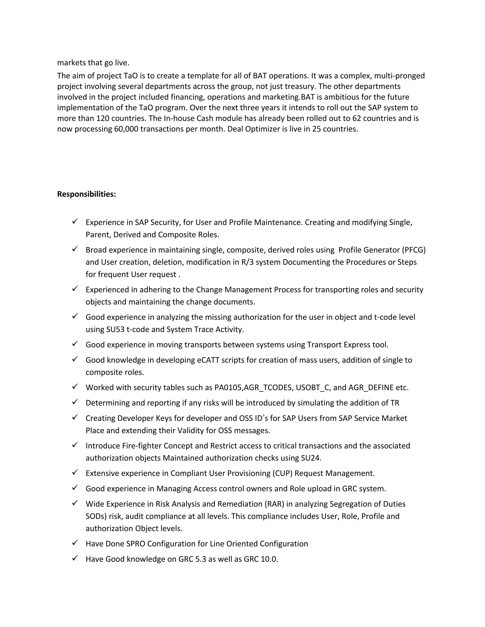 SAP Security Consultant rathina | DOC