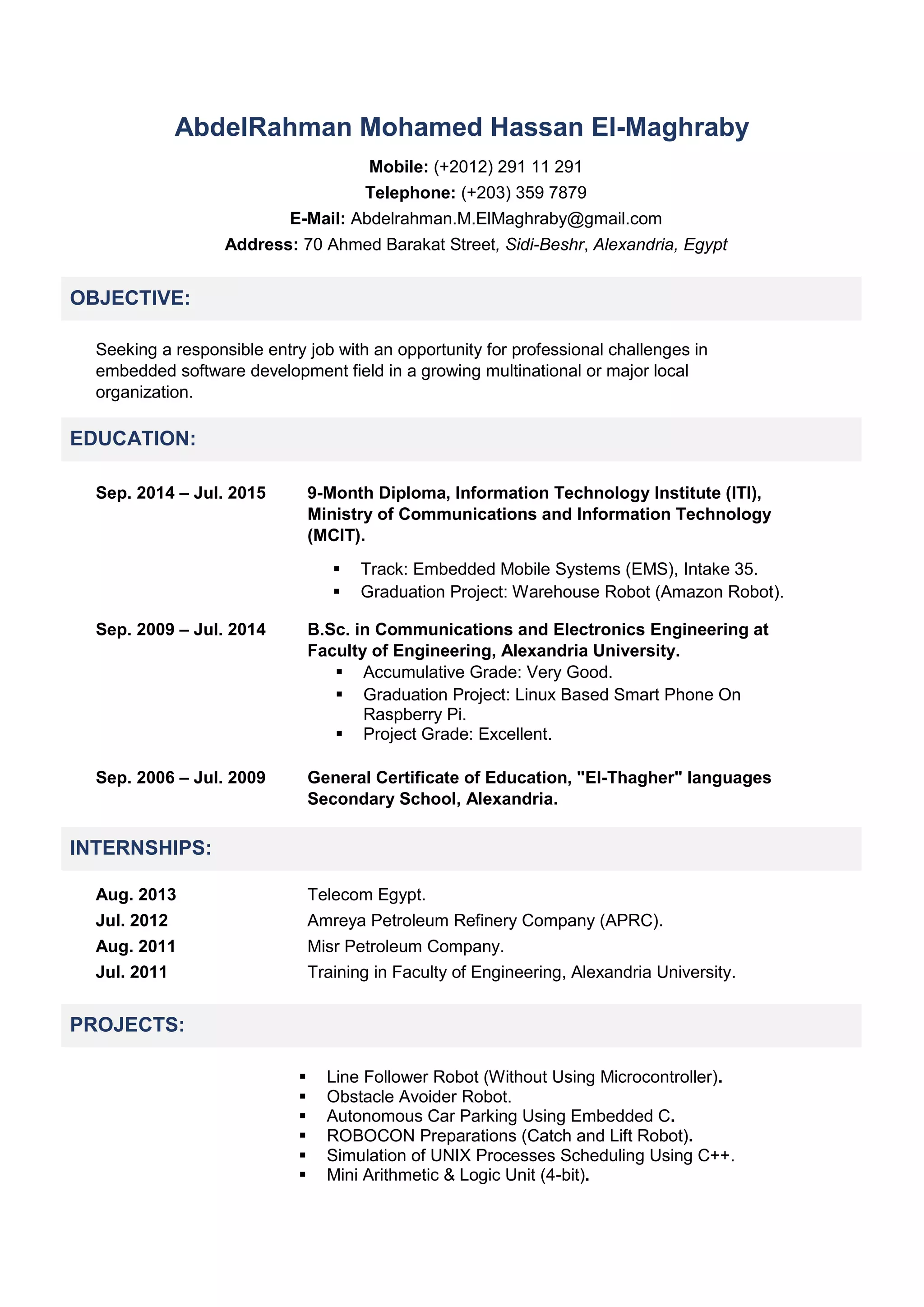 AbdelRahman El-Maghraby CV | PDF