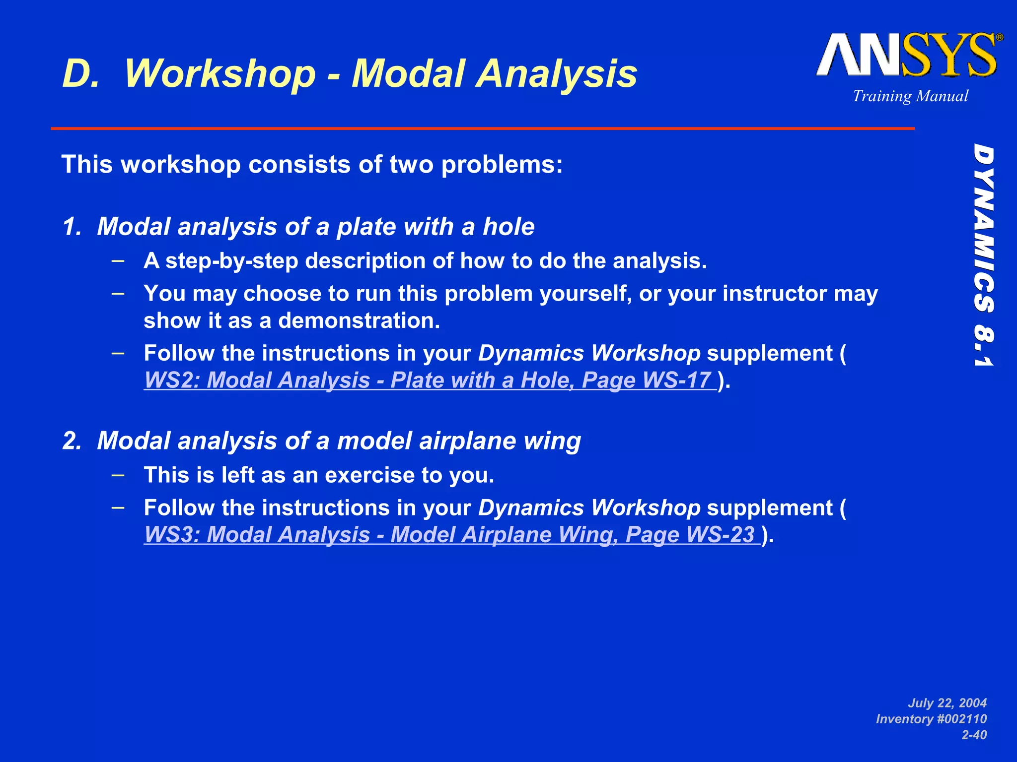 93321970 ansys-modal-analysis | PPT