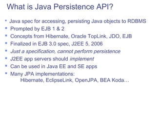 jpa-hibernate-presentation | PPT | Databases | Computer Software and Applications