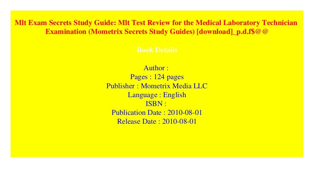 Mlt Exam Secrets Study Guide: Mlt Test Review for the Medical ...