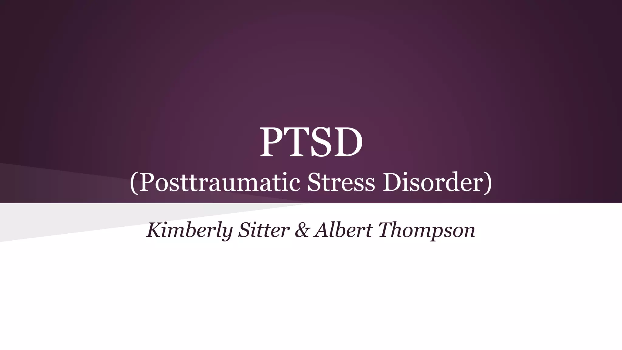 PTSD (Brain Imaging) Spring 2015 | PPTX