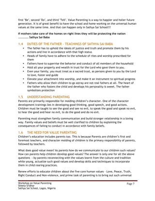 VALUE PARENTING - STUDY MATERIAL | PDF