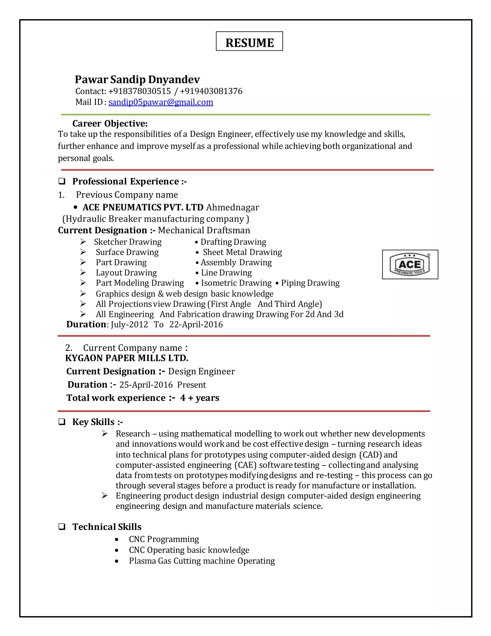 Resume Sandip Pawar new | PDF