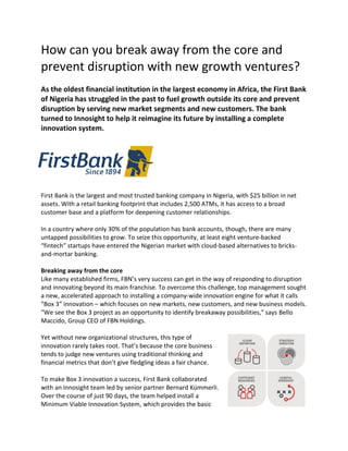 First Bank Nigeria impact story | PDF