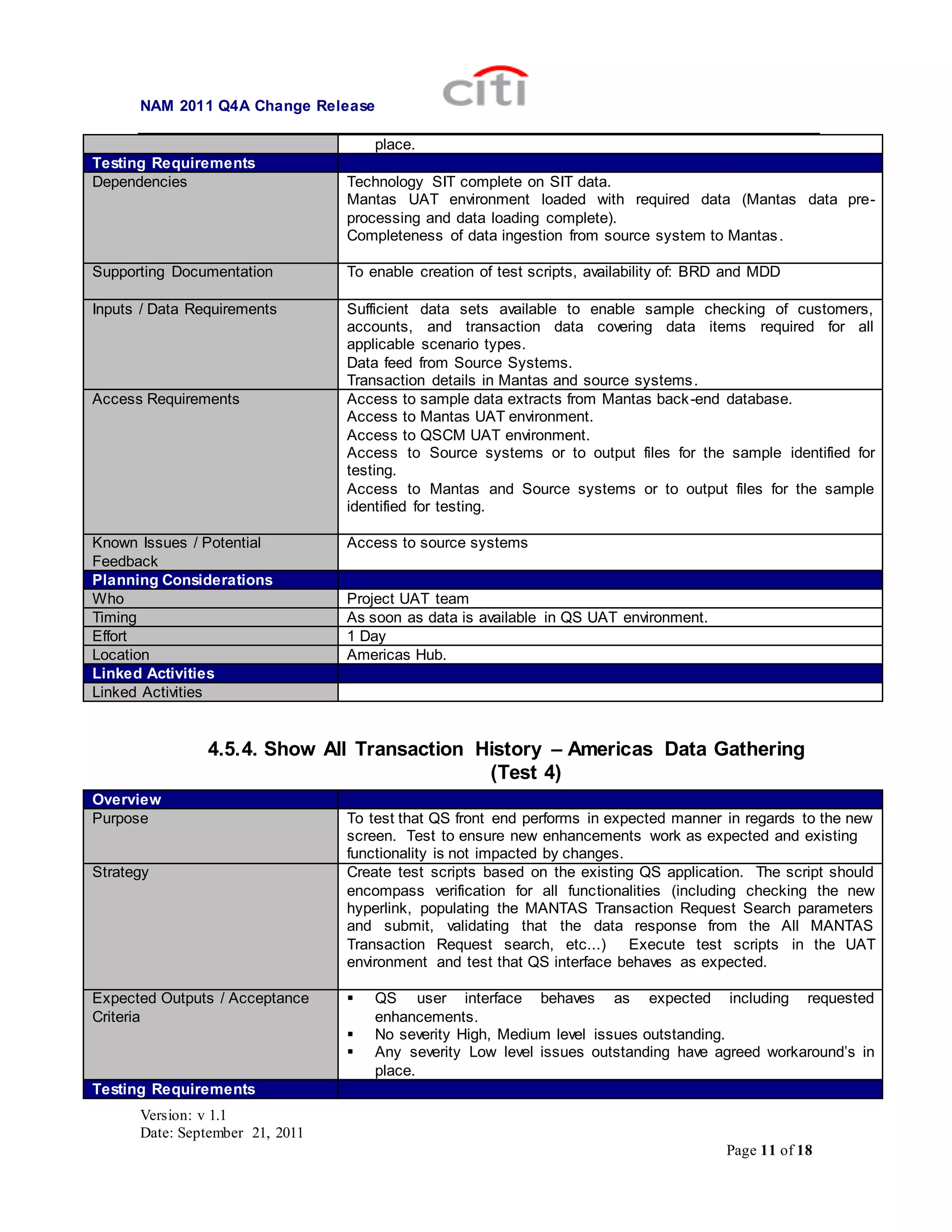 NAM Q4a 2011 UAT Strategy Document v1 0 | DOCX