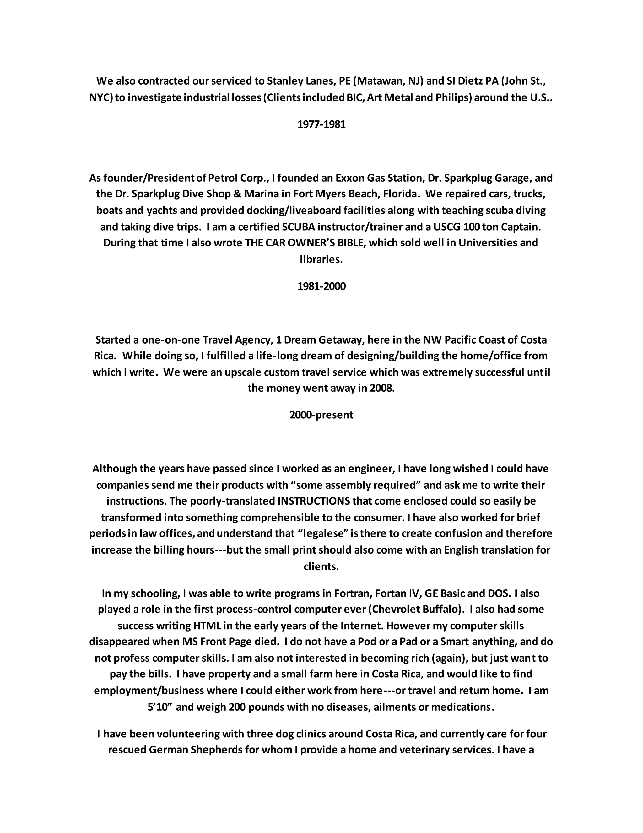 RESUME OF ALAN JAMES SEAMAN | DOCX