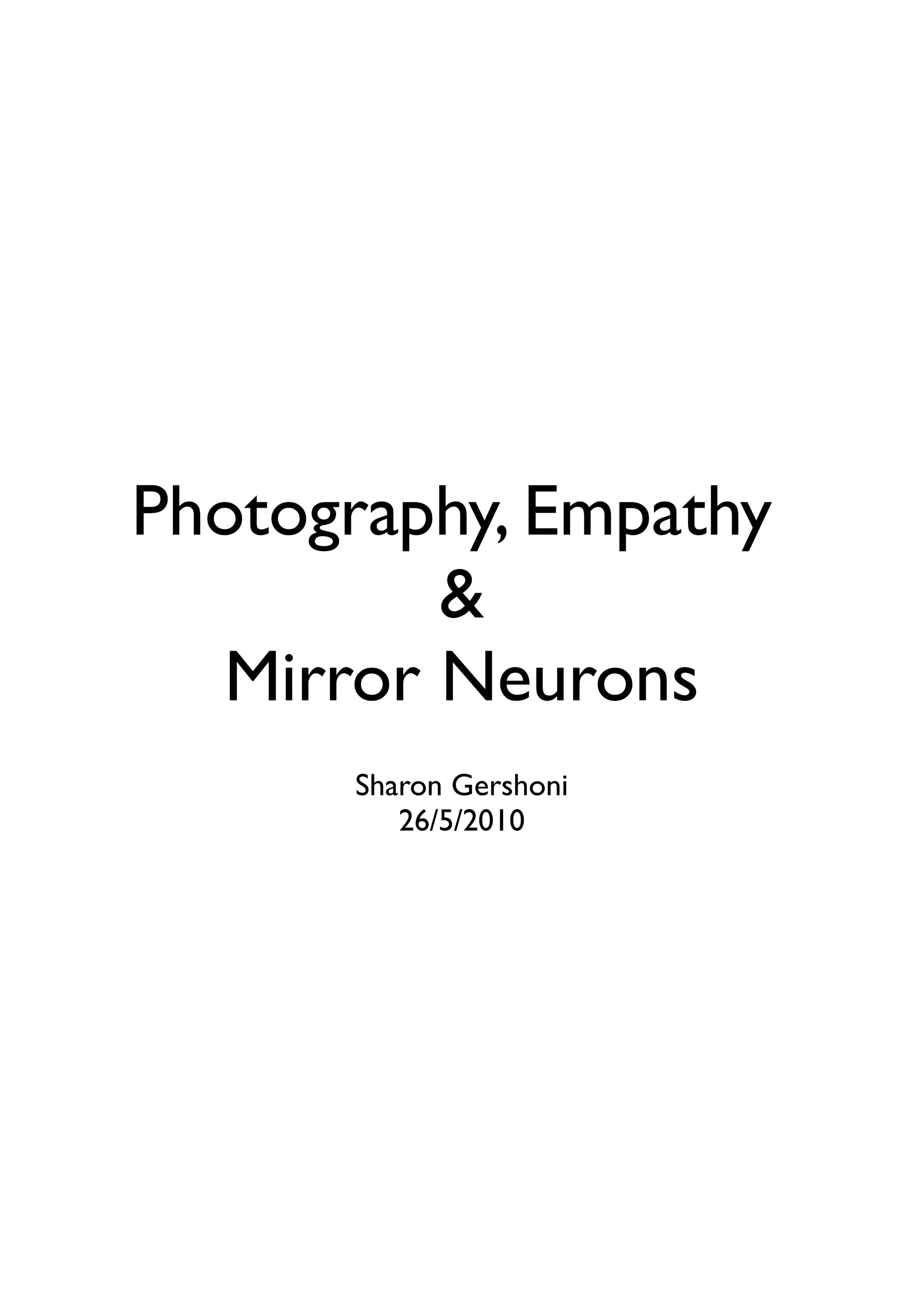 Photography Empathy & Mirror Neurons | PDF