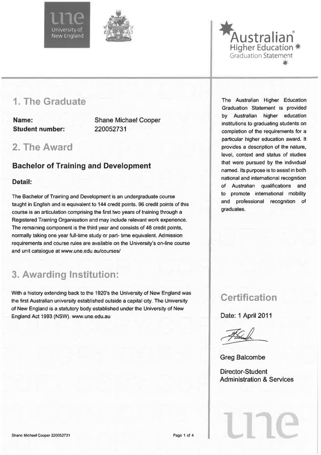 Bachelor of Trg & Dev | PDF