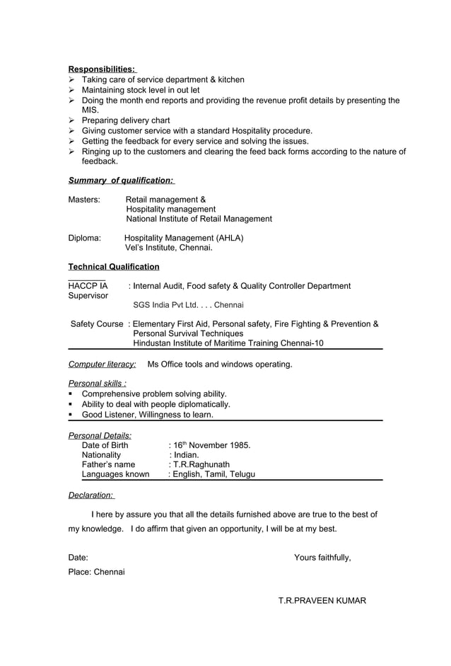 praveen Kumar CV | PDF