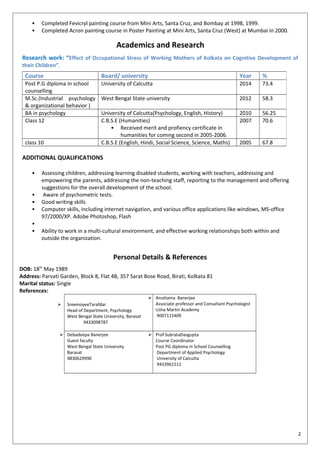 Shalmaly Chatterjee Resume | PDF