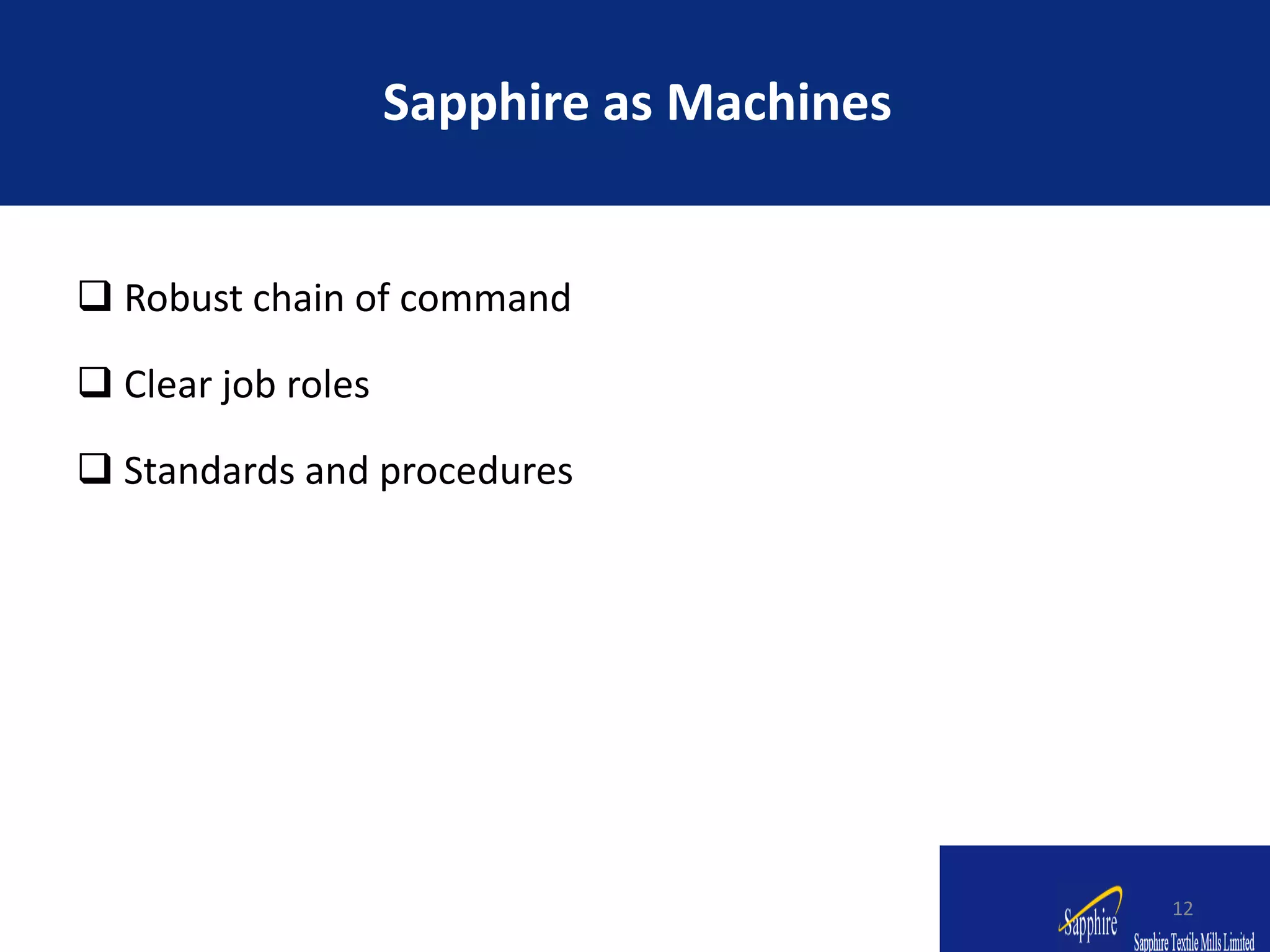 Transformation Process of Saphire Textile Mills | PPTX