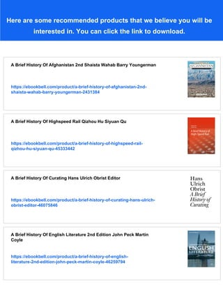 A Brief History Of Afghanistan Shaista Wahab Barry Youngerman | PDF