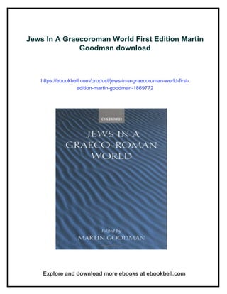 Jews In A Graecoroman World First Edition Martin Goodman | PDF