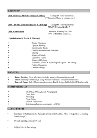 bakhtawer final cv (uni of south asia) | DOC