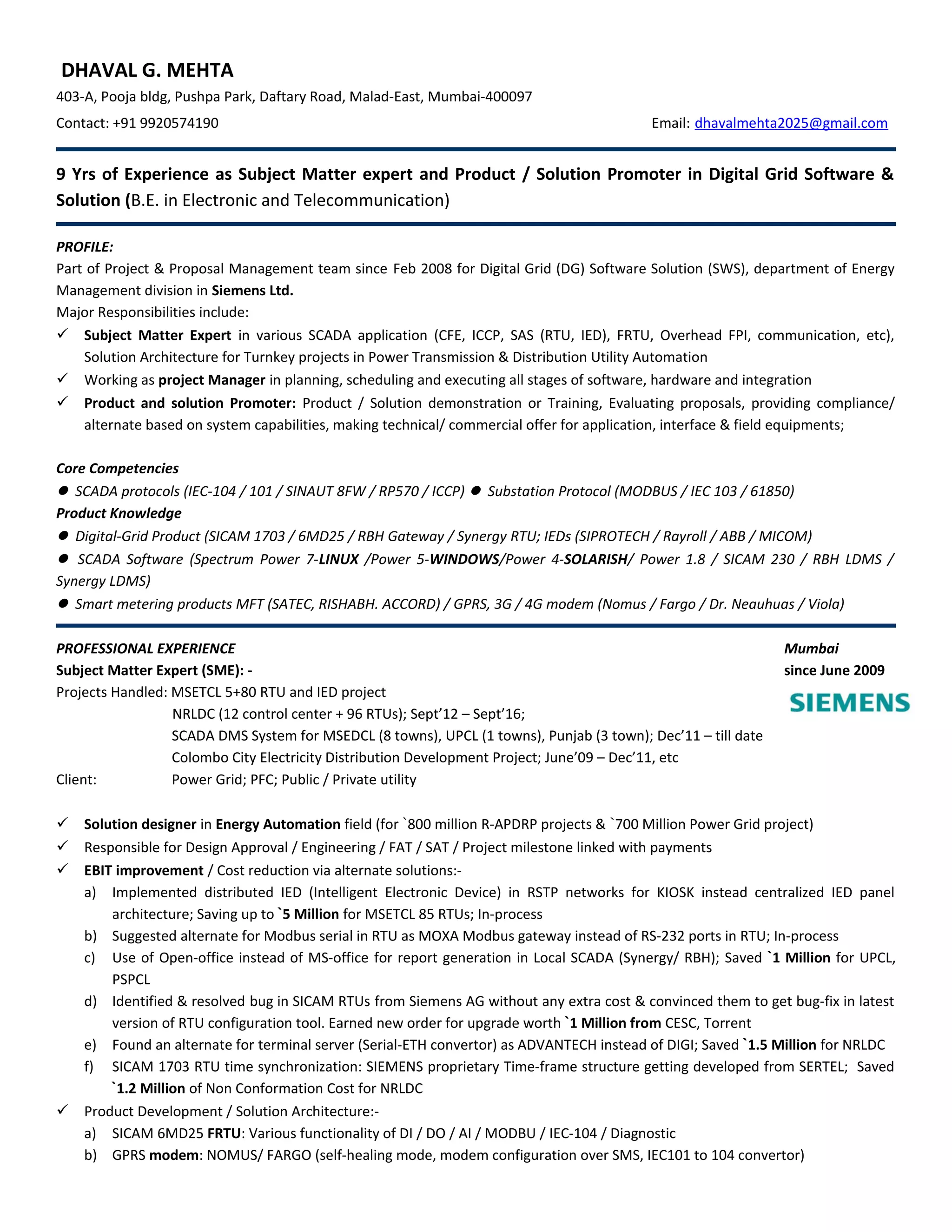 Dhaval_Mehta_CV | PDF