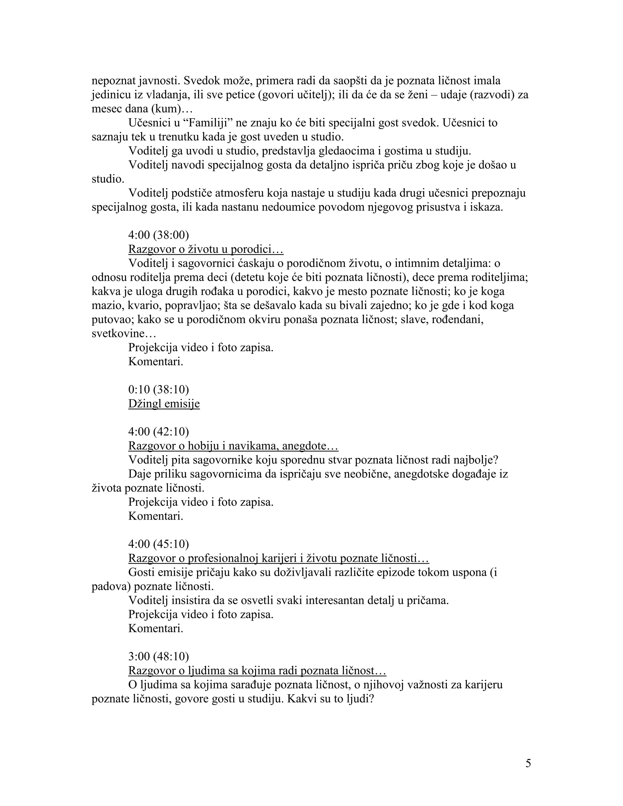 TV projekat Familija (talk show) | PDF