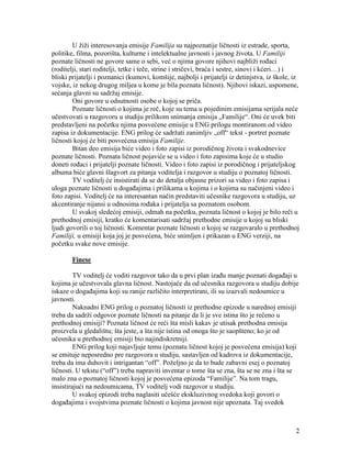 TV projekat Familija (talk show) | PDF