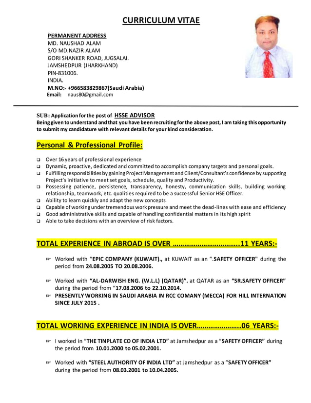 UPDATED CV OF Mohammad Naushad Alam | DOCX | Resume Writing and Advice ...